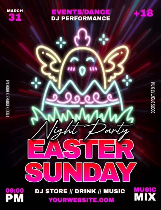 Easter Sunday Night Party Template | PosterMyWall