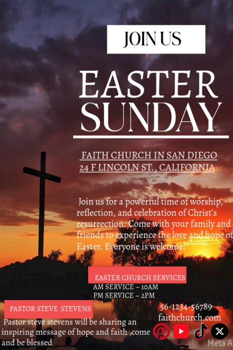 Easter Sunday Poster Template | PosterMyWall