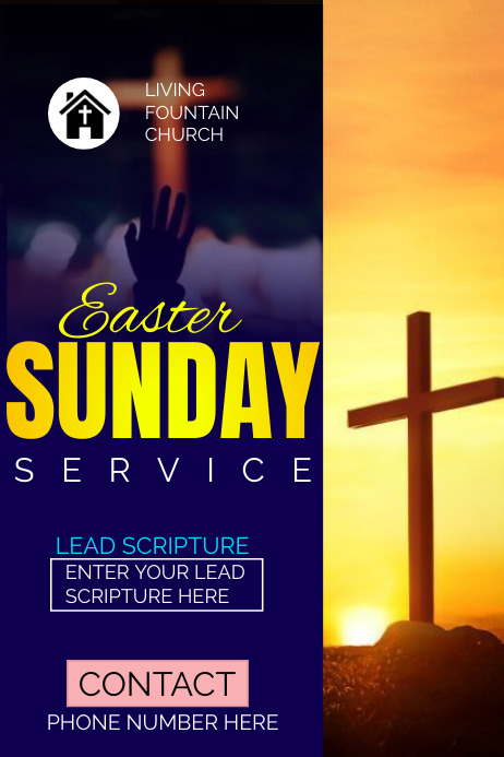 Easter Sunday Service (1) Template | PosterMyWall