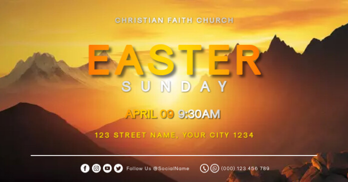 Easter Sunday Service Church Flyer Template | PosterMyWall