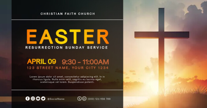 Copy of Easter Sunday Service Church Post | PosterMyWall