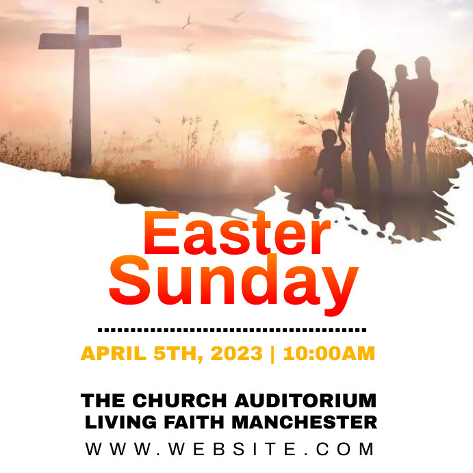 EASTER SUNDAY SERVICE Template | PosterMyWall
