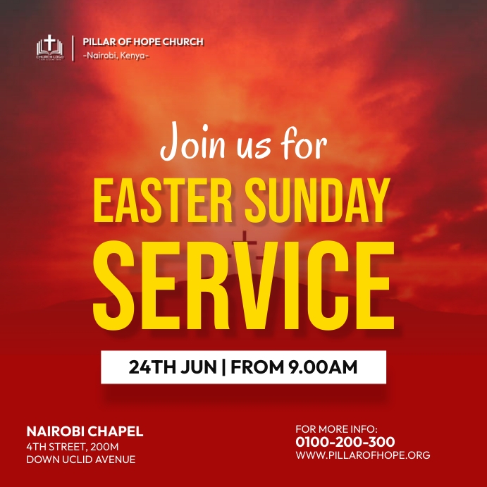 Easter sunday service Template | PosterMyWall