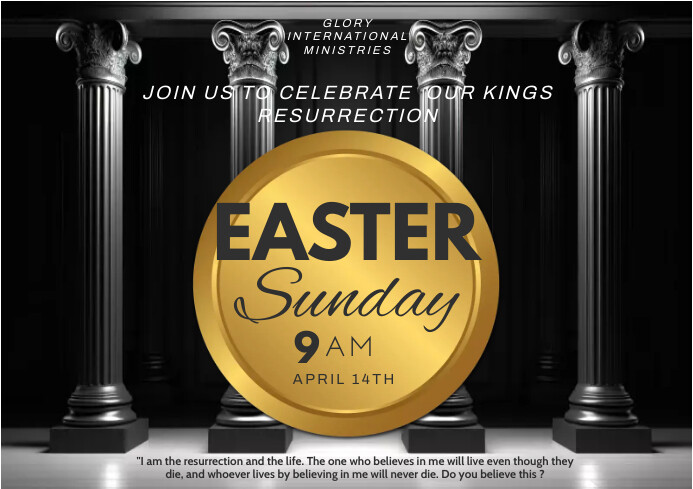 EASTER SUNDAY SERVICE Template | PosterMyWall