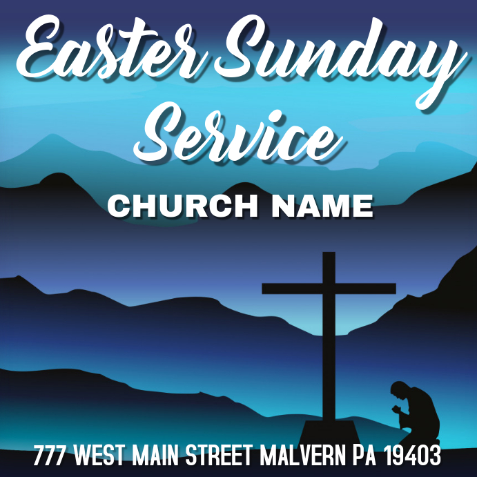 EASTER SUNDAY SERVICE Template | PosterMyWall