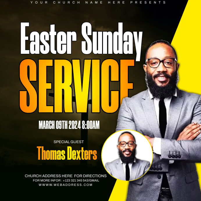 Easter sunday service Template | PosterMyWall