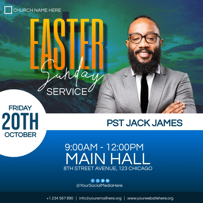 easter sunday service Template | PosterMyWall