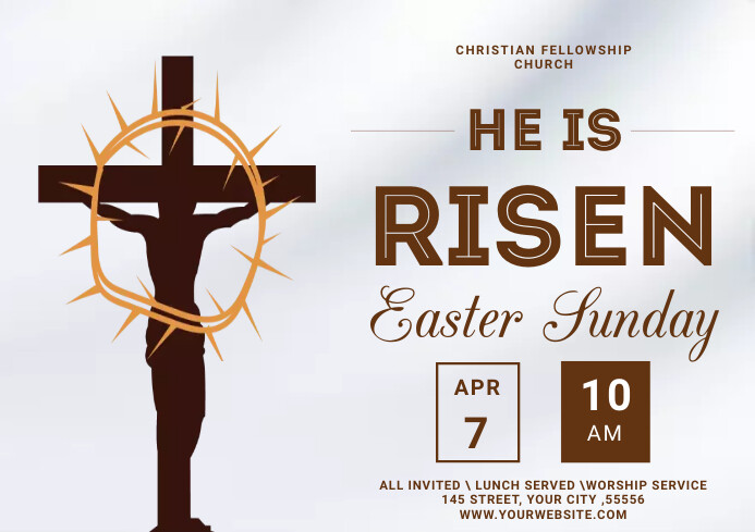 EASTER SUNDAY SERVICE Template | PosterMyWall