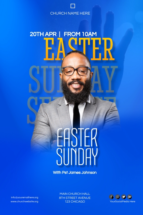 Plantilla de easter sunday service | PosterMyWall