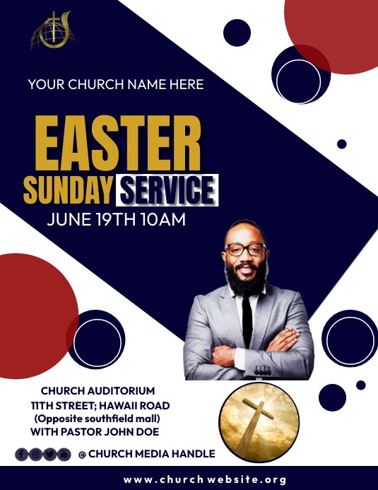 easter sunday service Template | PosterMyWall
