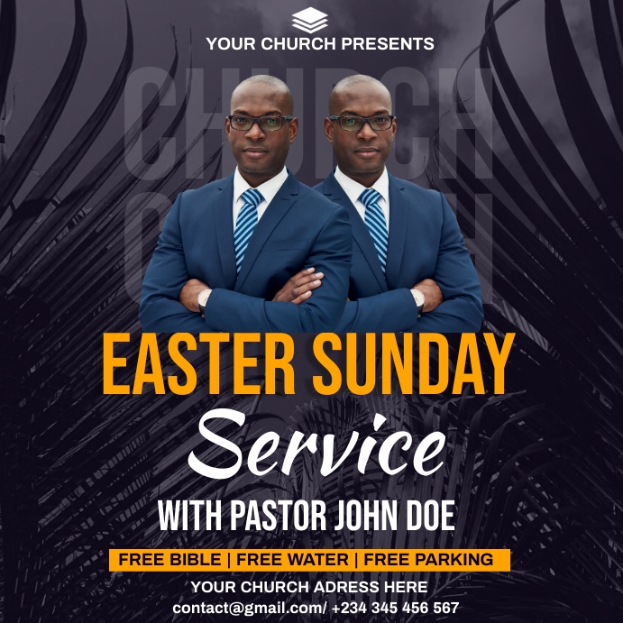 easter sunday service Template | PosterMyWall