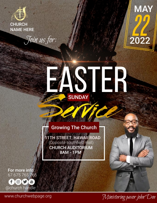 easter sunday service Template | PosterMyWall