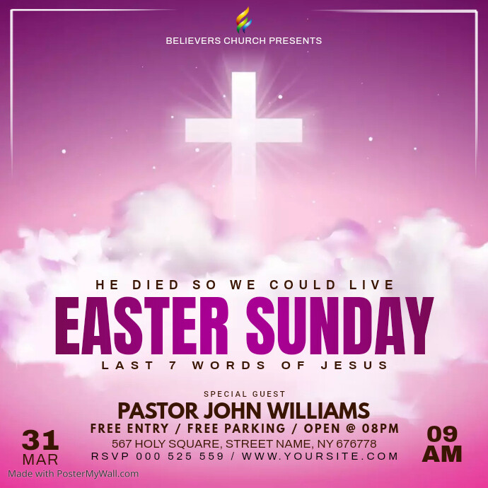 Copy of Easter sunday service | PosterMyWall