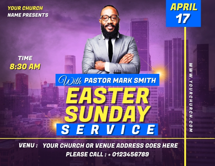 Easter sunday service Template | PosterMyWall