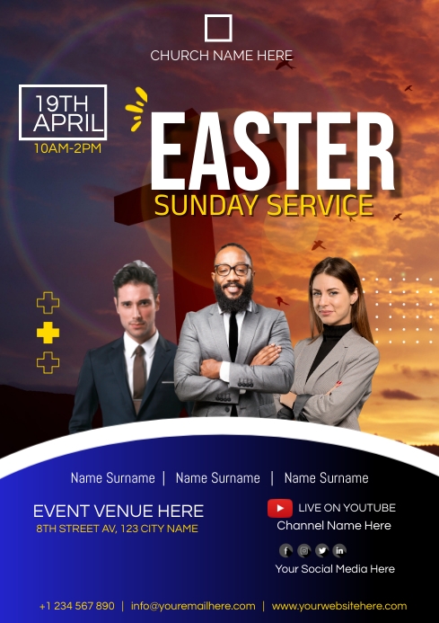 Copy of easter sunday service | PosterMyWall