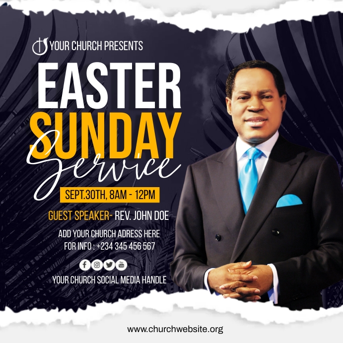 easter sunday service Template | PosterMyWall