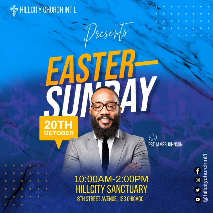 easter sunday service Template | PosterMyWall