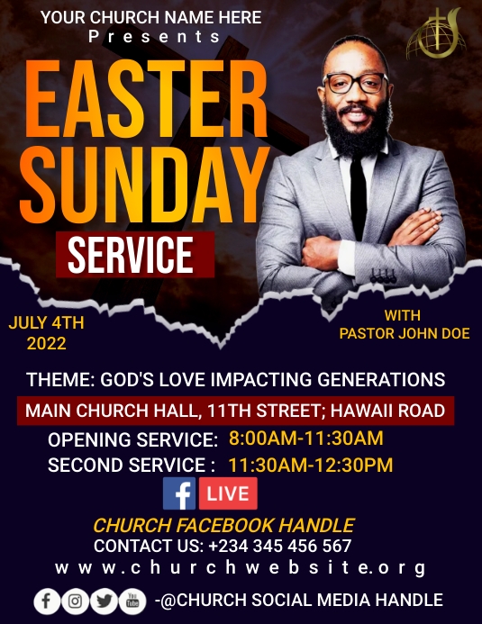 Copy of easter sunday service | PosterMyWall