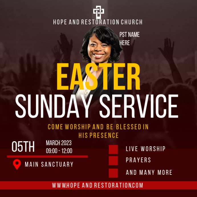 Easter sunday service Template | PosterMyWall