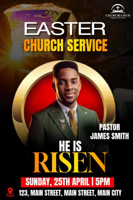 easter sunday service Template | PosterMyWall