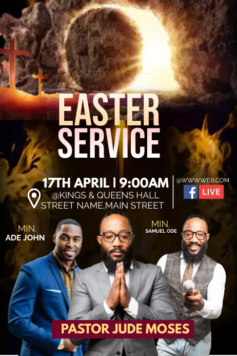 EASTER SUNDAY SERVICE Template | PosterMyWall