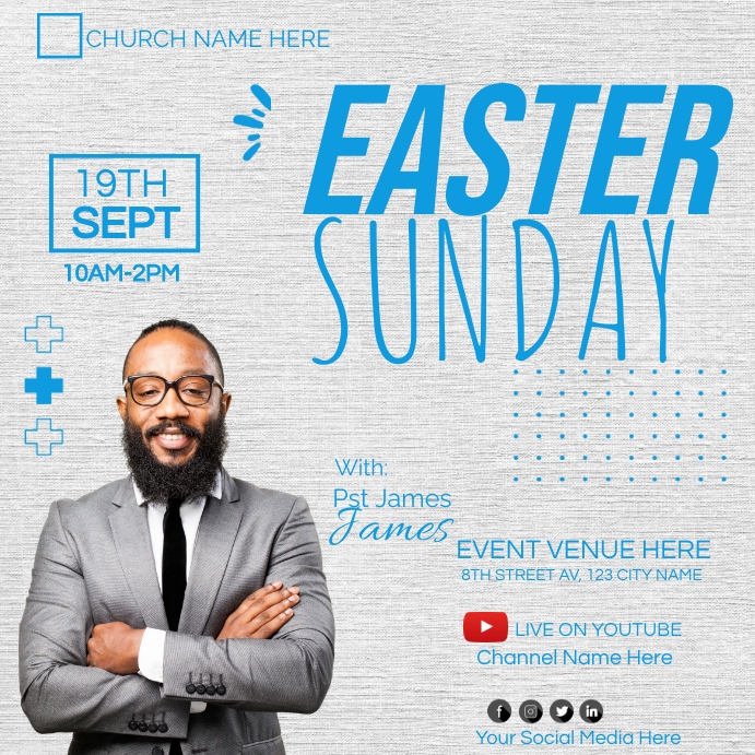 easter sunday service Template | PosterMyWall