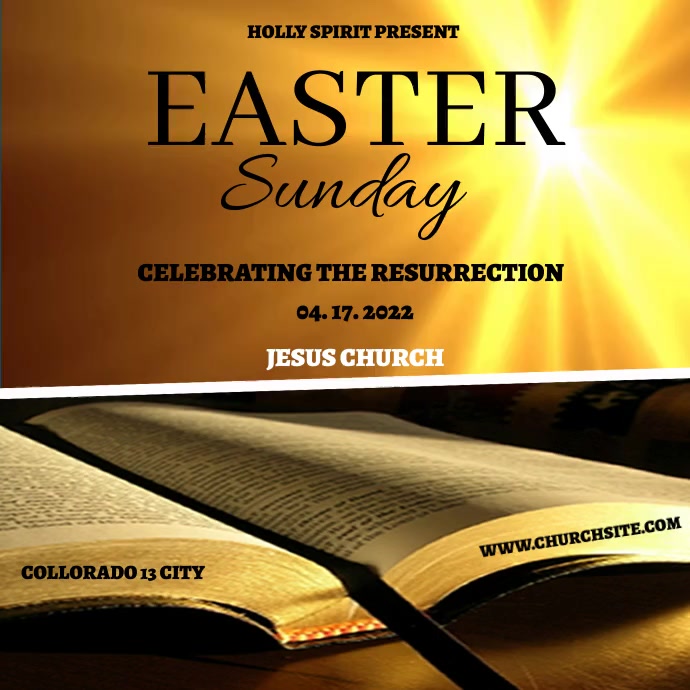 Easter sunday service Template | PosterMyWall
