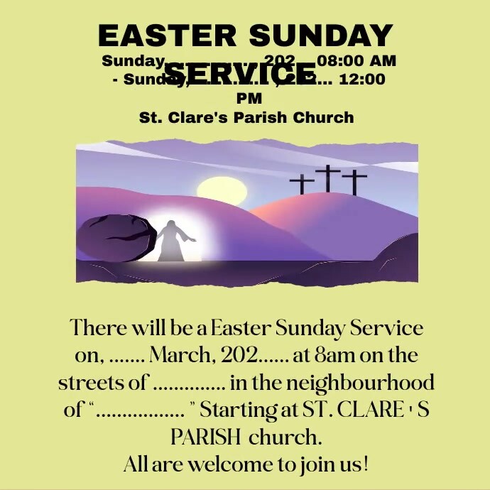 Easter Sunday Service Template | PosterMyWall