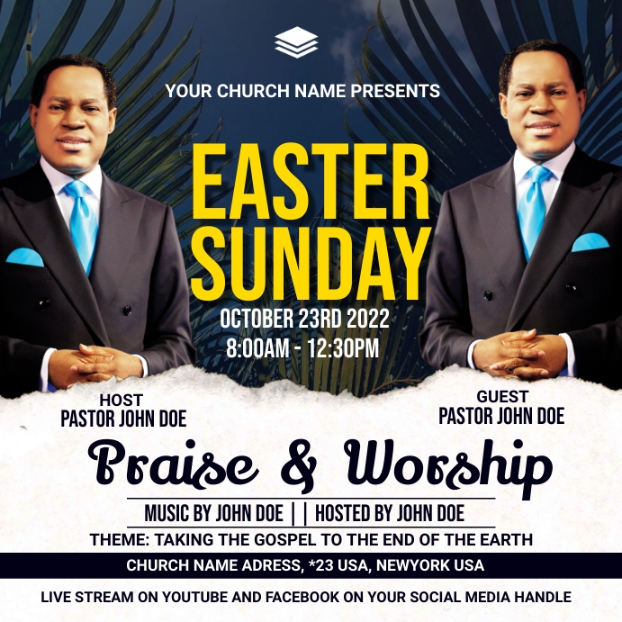 easter sunday service Template | PosterMyWall