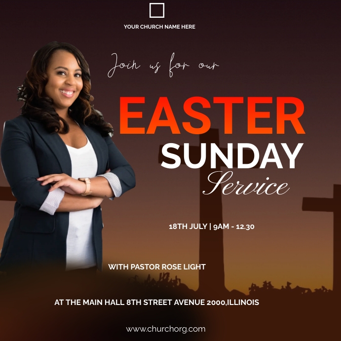 EASTER SUNDAY SERVICE Template | PosterMyWall