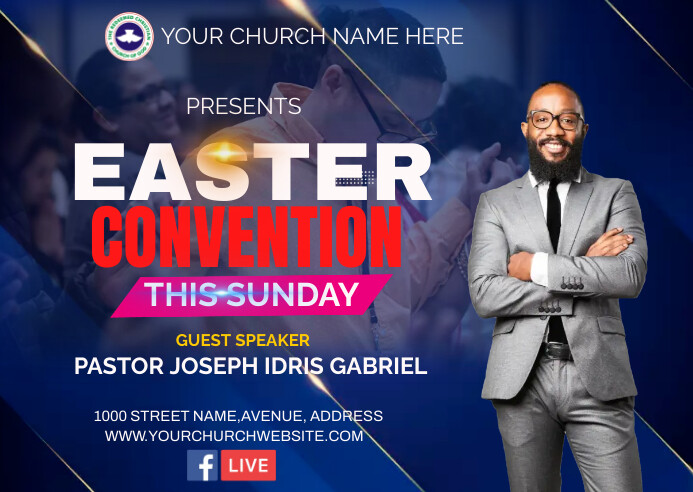 EASTER SUNDAY SERVICE Template | PosterMyWall