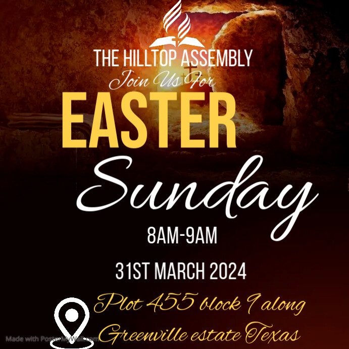 Easter Sunday service Templat | PosterMyWall