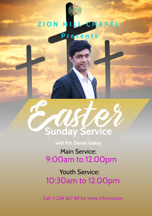 easter sunday service Template | PosterMyWall