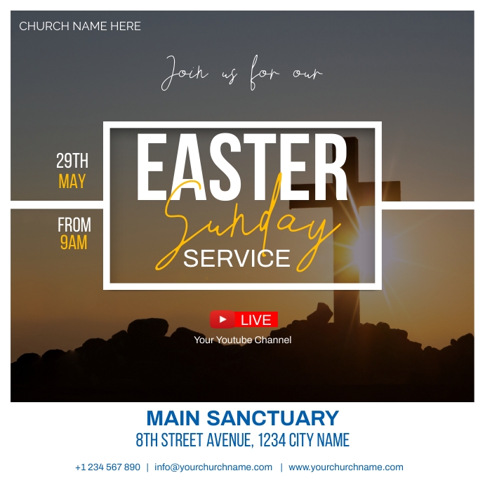 easter sunday service Template | PosterMyWall