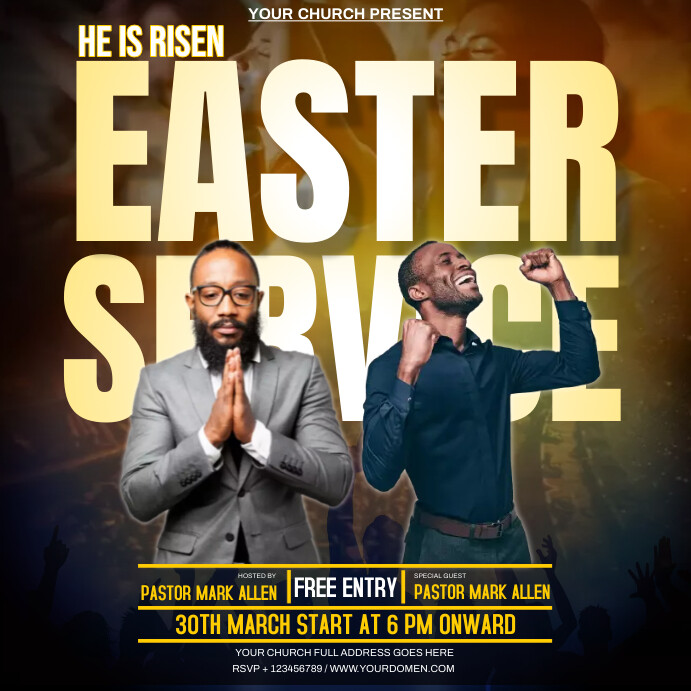 Easter Sunday Service Template | PosterMyWall