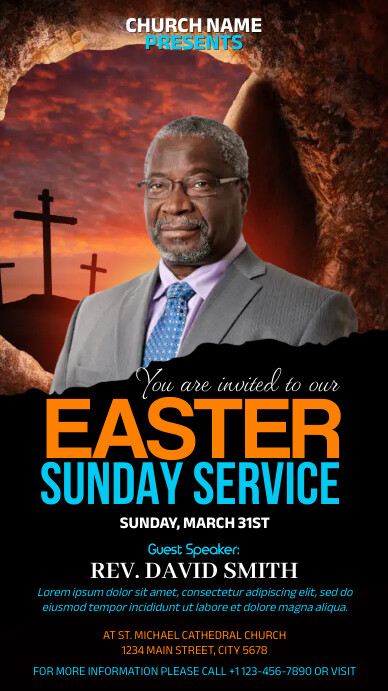 Easter Sunday Service Template | PosterMyWall