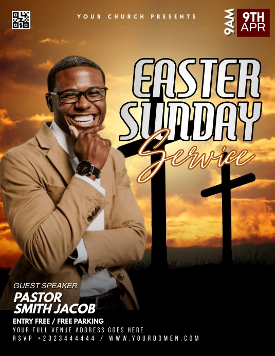 Easter sunday service Template | PosterMyWall