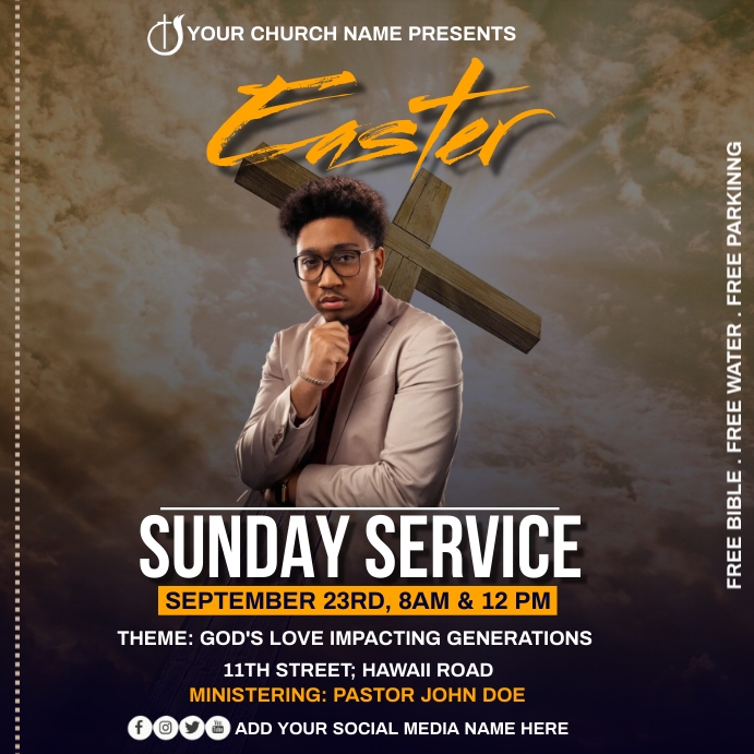 Copy of easter sunday service | PosterMyWall