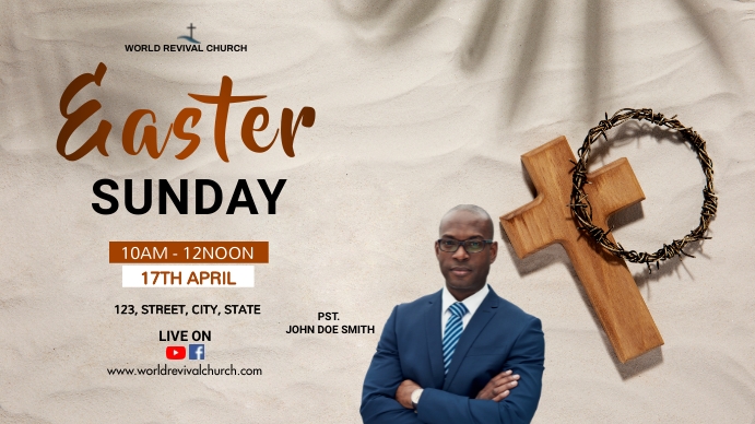 Easter Sunday service Template | PosterMyWall