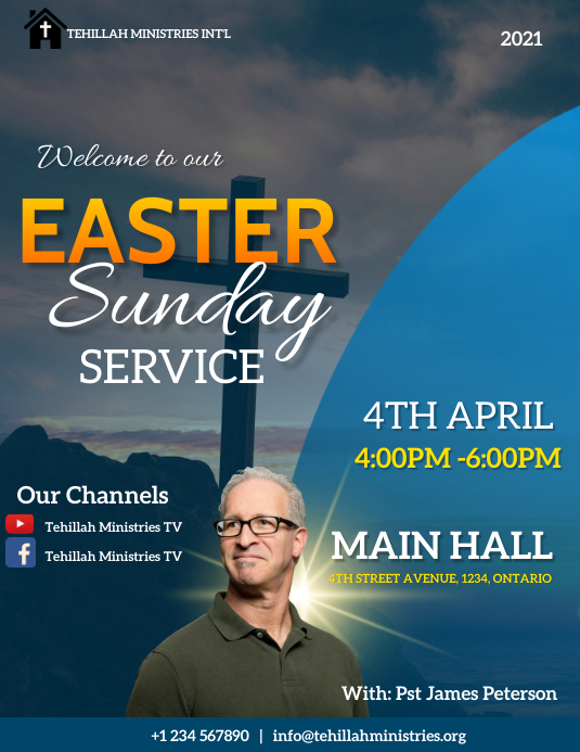easter sunday service flyer Template | PosterMyWall