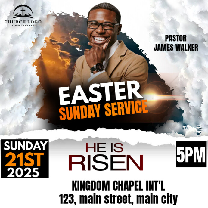 easter sunday service flyer Template | PosterMyWall