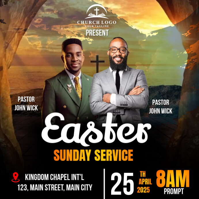 Copy of easter sunday service flyer | PosterMyWall