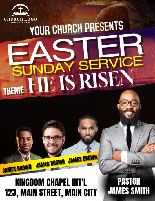 easter sunday service flyer Template | PosterMyWall