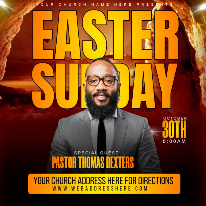 Easter Sunday service flyer Template | PosterMyWall