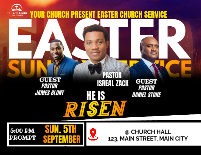 easter sunday service flyer Template | PosterMyWall