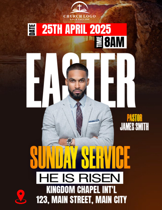 easter sunday service flyer Template | PosterMyWall