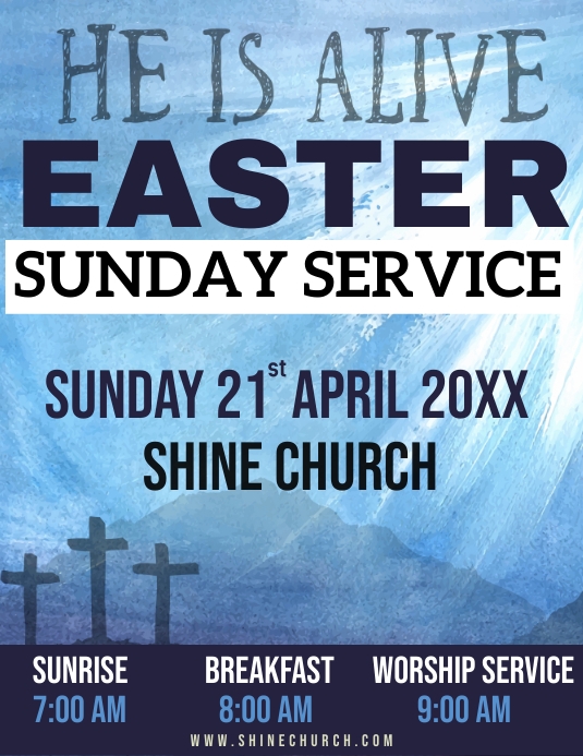 Easter Sunday Service Flyer Template | PosterMyWall