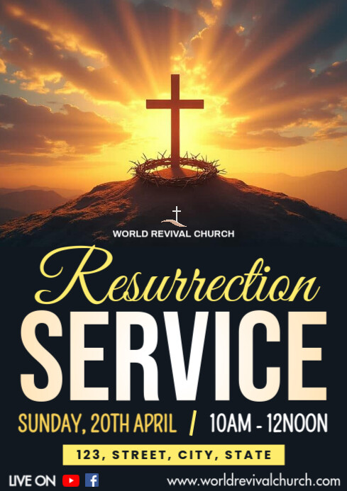 Easter Sunday Service Flyer Template | PosterMyWall