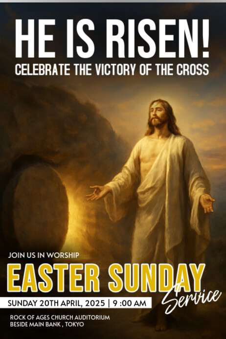 Easter sunday service flyer Template | PosterMyWall