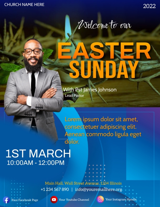 easter sunday service flyer Template | PosterMyWall